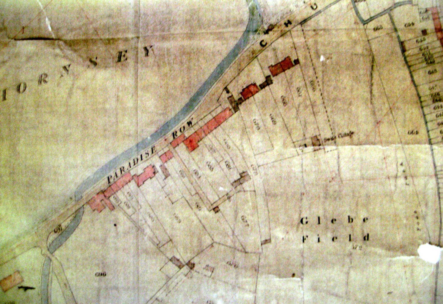 The 1846 Tithe Map showing Paradise Row